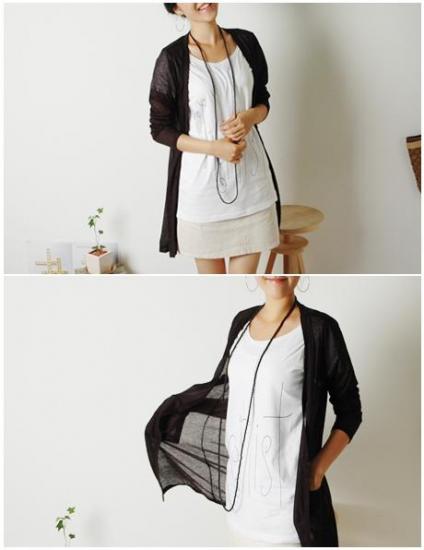 basic long Cardigan - U-GO-GIRLS